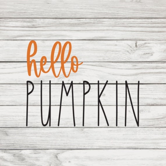 Hello Pumpkin Vinyl Decal Sticker Fall Decor Decal Fall - Etsy