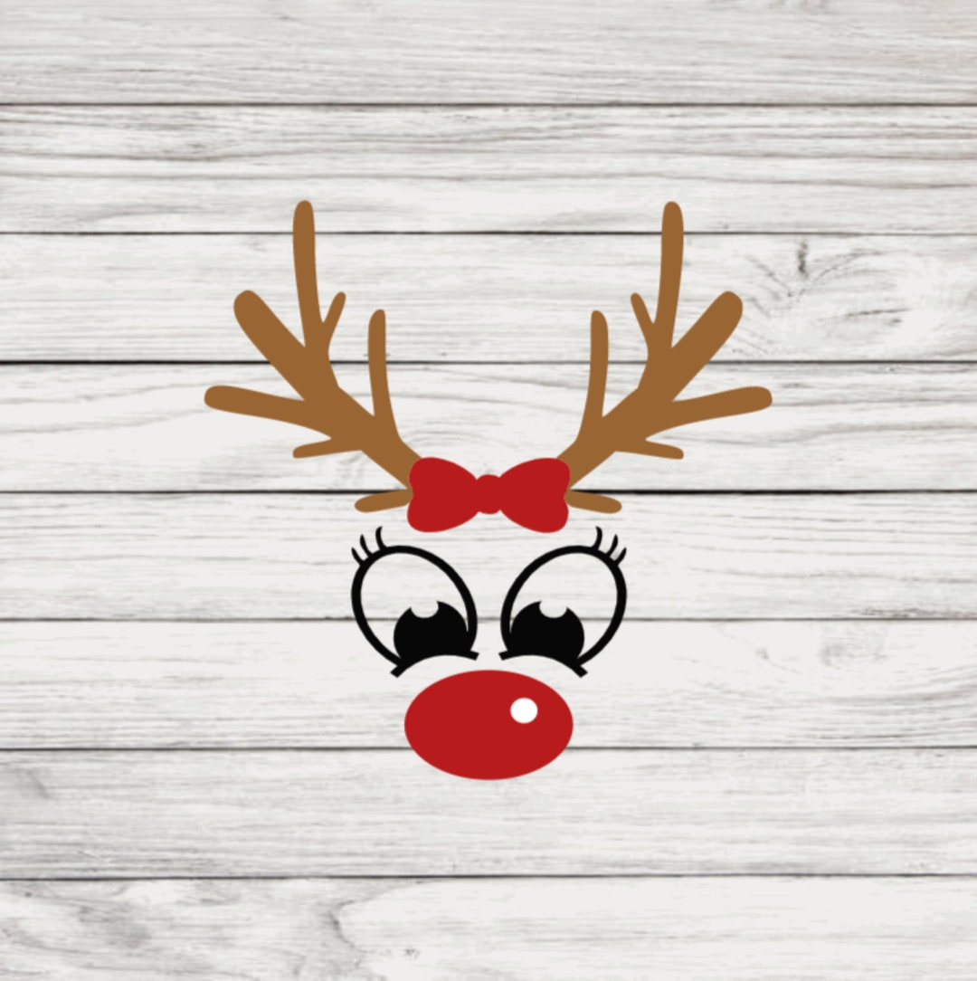 Reindeer Decal Sticker, Reindeer Face Decal, Reindeer Christmas Vinyl ...
