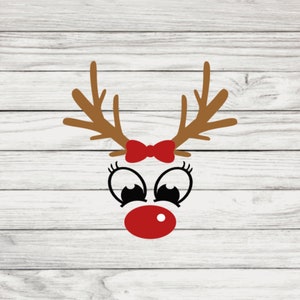 Reindeer Decal Sticker, Reindeer Face Decal, Reindeer Christmas Vinyl ...