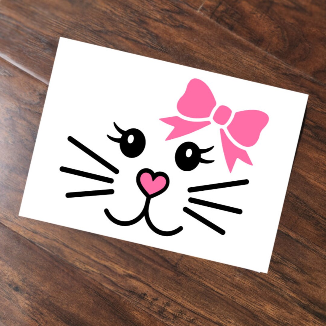 Girl Bunny Face Decal, Girl Pink Bunny Decoration Holiday Projects ...