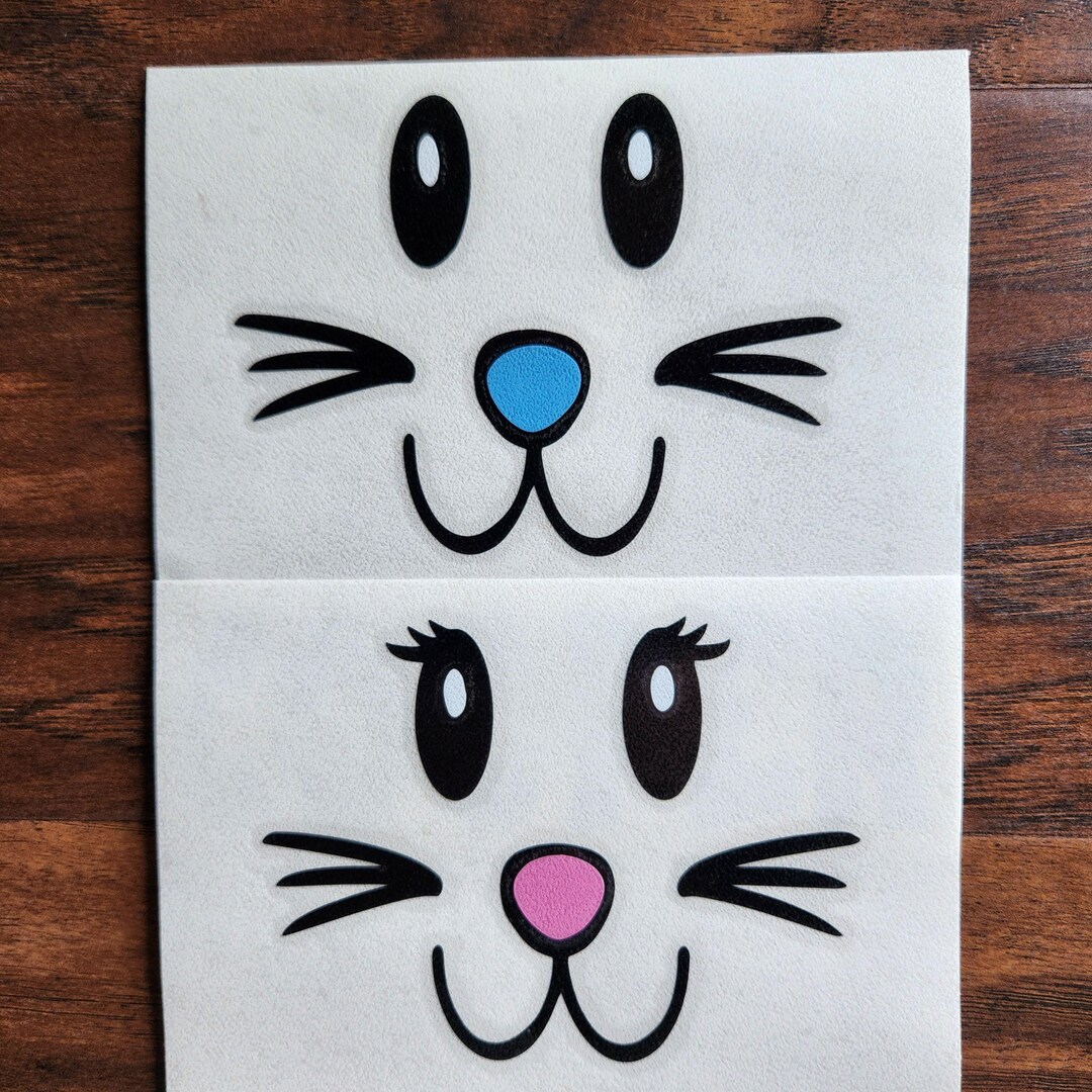 Bunny Face Vinyl Adhesive Decal Decoration Holiday Projects, Custom ...