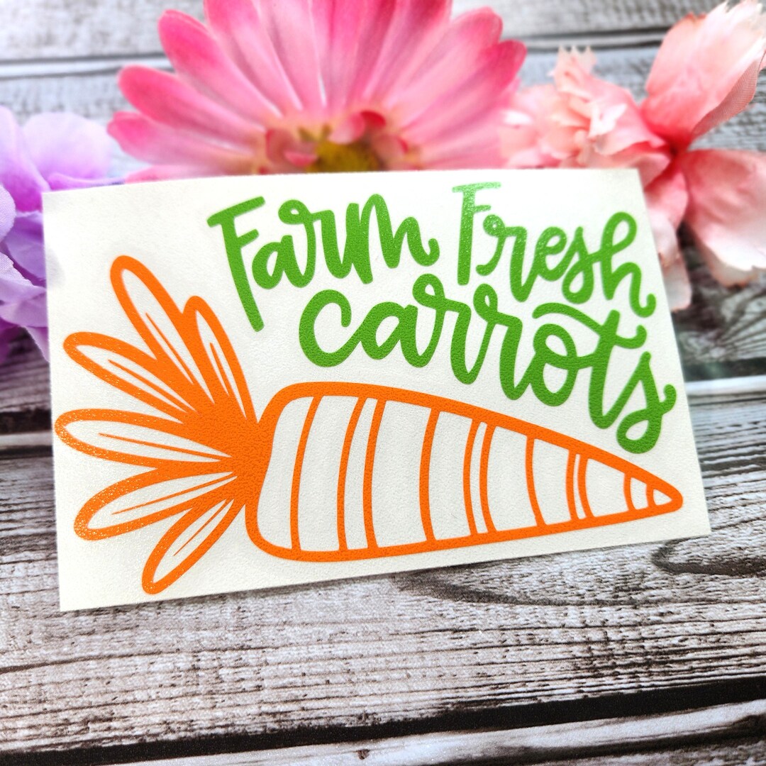 Farm Fresh Carrots Easter Vinyl Adhesive Decal Decoration Holiday Home ...