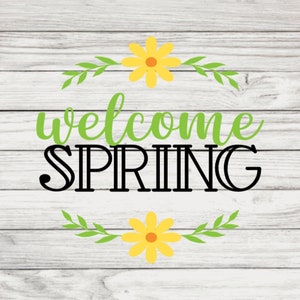 Welcome Spring Vinyl Adhesive Decal Decoration Holiday Projects ...