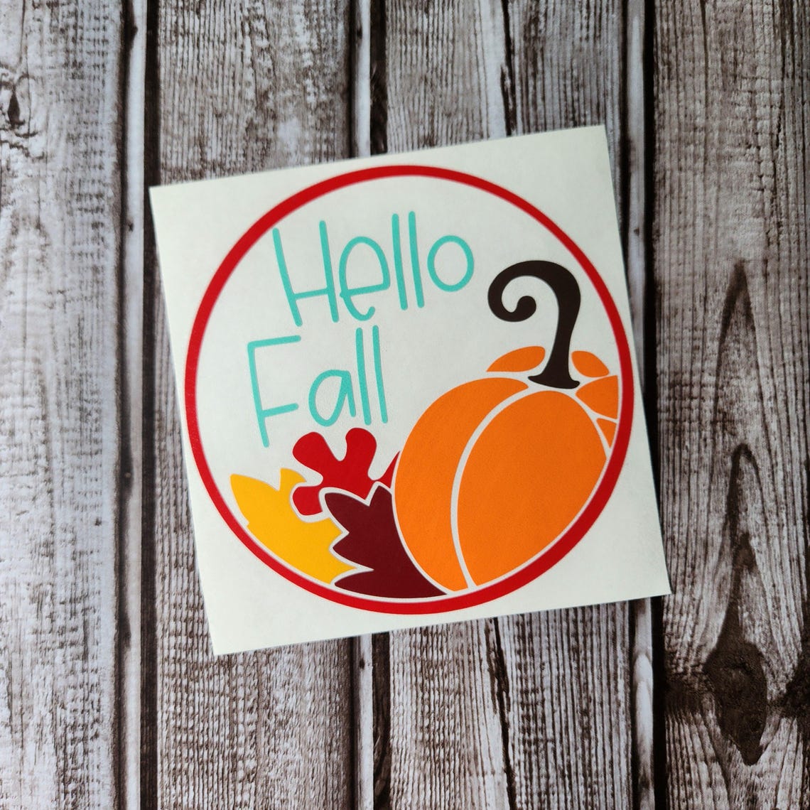 Hello Fall Vinyl Decal Sticker, DIY Fall Decoration, Fall Vinyl Decal ...