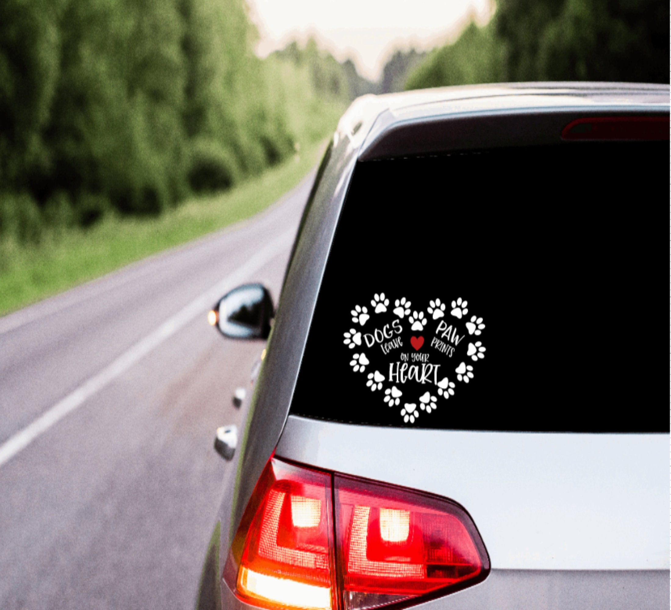 Dogs Paw Prints Vinyl Decal Leave Prints on Your Heart Dog - Etsy