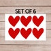 Heart Vinyl Decals, Set of 6 Heart Decals, Valentine Decal, Car Decal ...