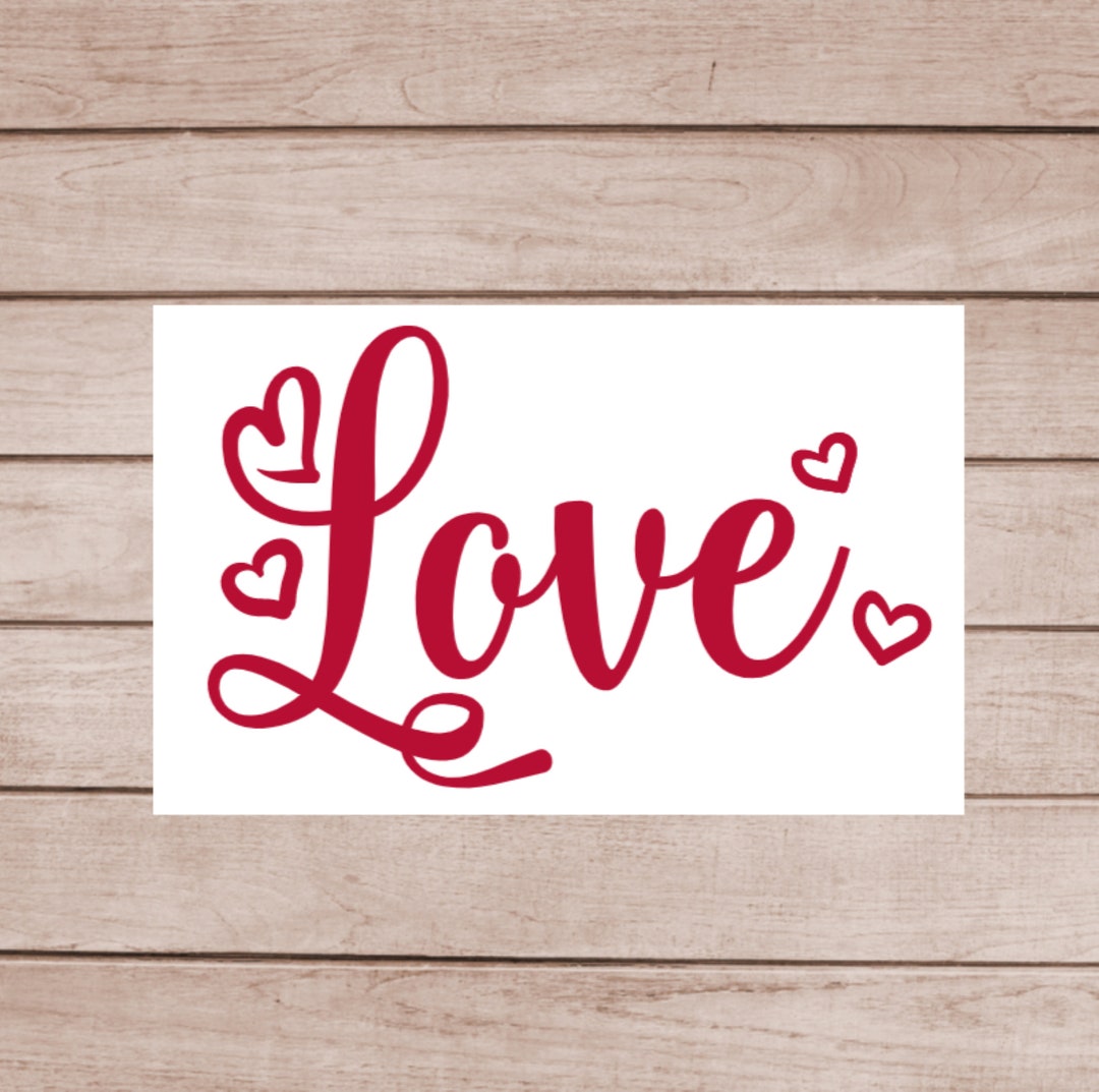 Love Vinyl Adhesive Decals, Love Heart Decals, Valentine Decal, Car ...