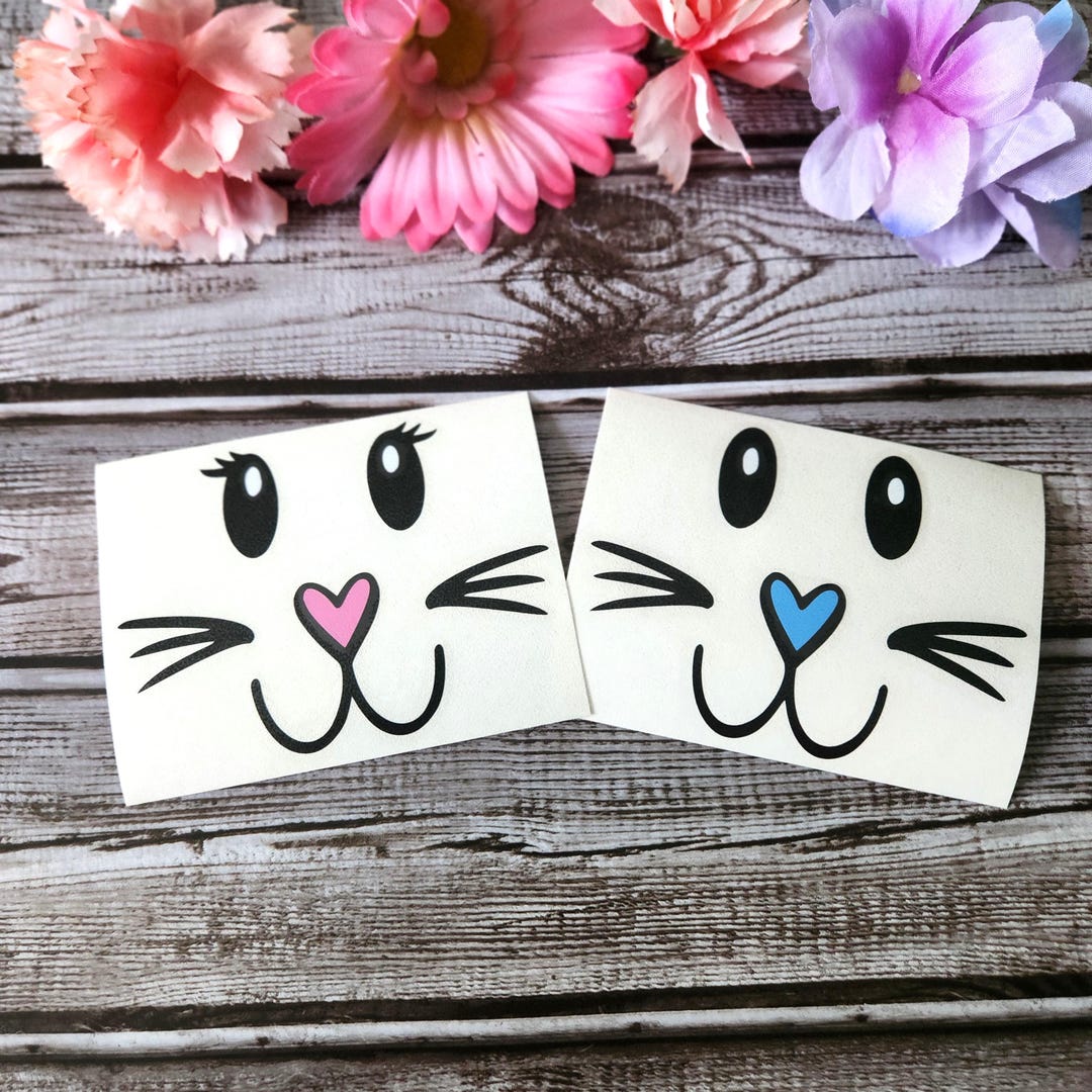 Bunny Face Vinyl Adhesive Decal Decoration Holiday Projects, Custom ...