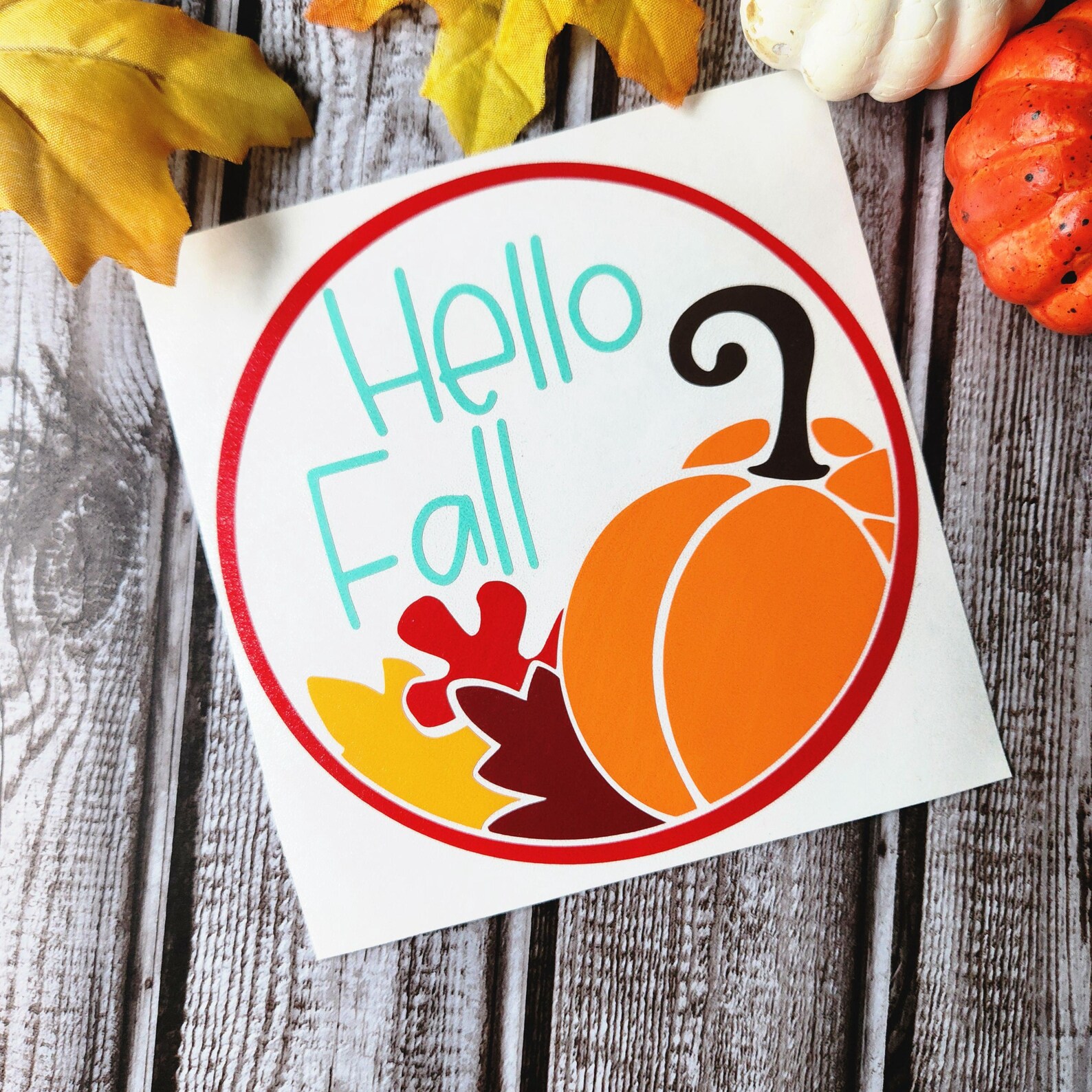Hello Fall Vinyl Decal Sticker, DIY Fall Decoration, Fall Vinyl Decal ...