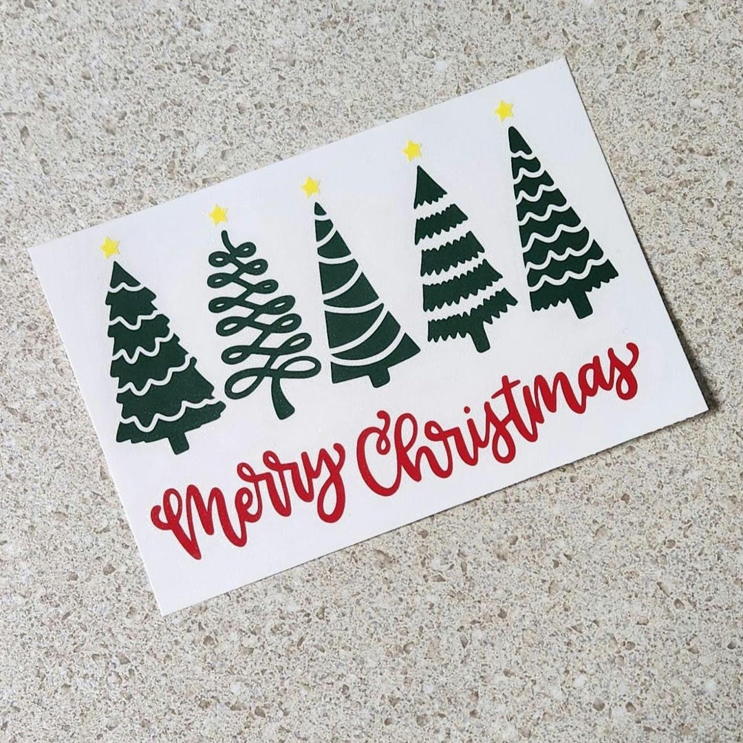 Merry Christmas Decal, Christmas Vinyl Decal, Holiday Decals, Christmas ...