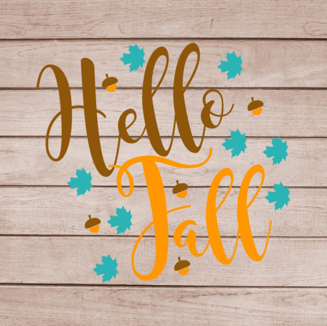Hello Fall Vinyl Decal Sticker, DIY Fall Decoration, Fall Vinyl Decal ...