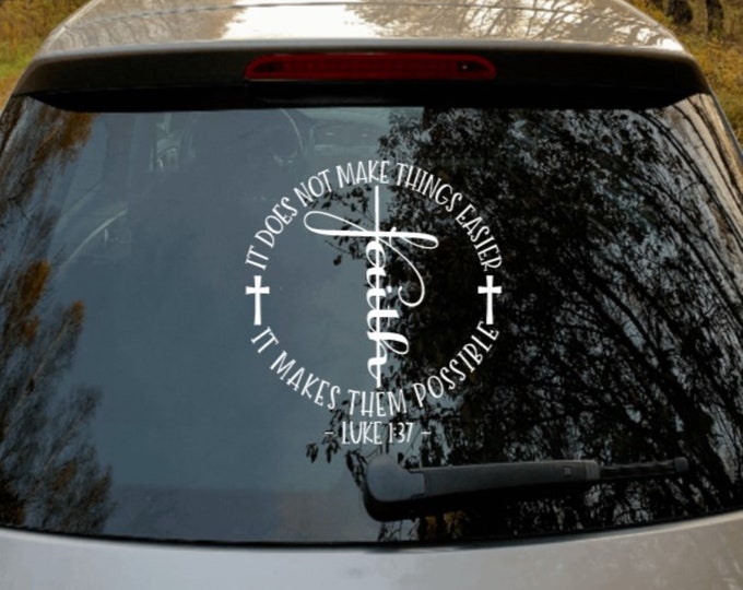 Faith Vinyl Adhesive Decal, Christian Car Sticker, Car Window Sticker ...
