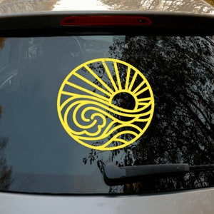 Sun Ocean Waves Decal, Beach Waves Decal, Car Decal, Vinyl Decal, Ocean ...