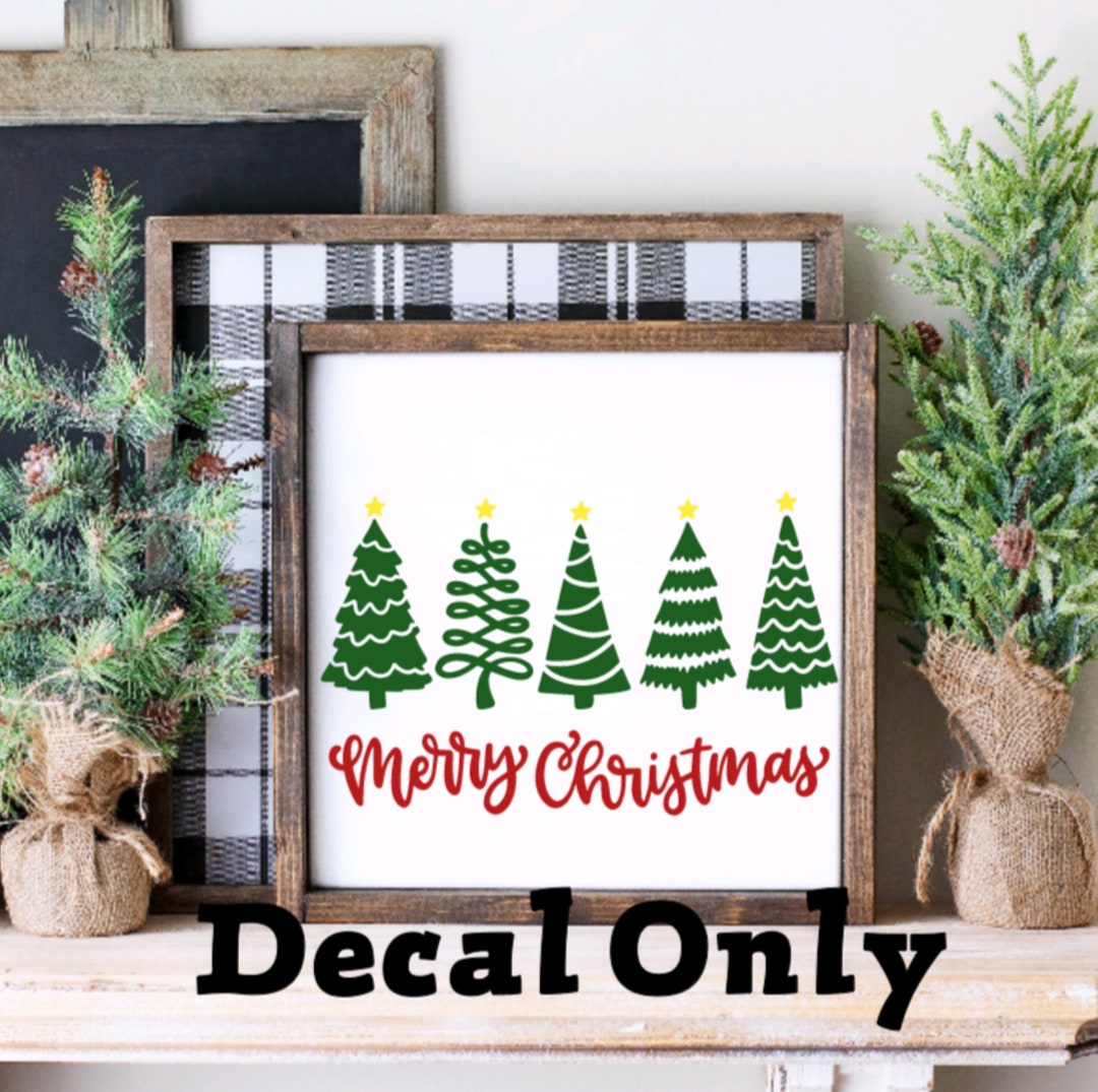 Merry Christmas Decal Christmas Vinyl Decal Holiday Decals - Etsy