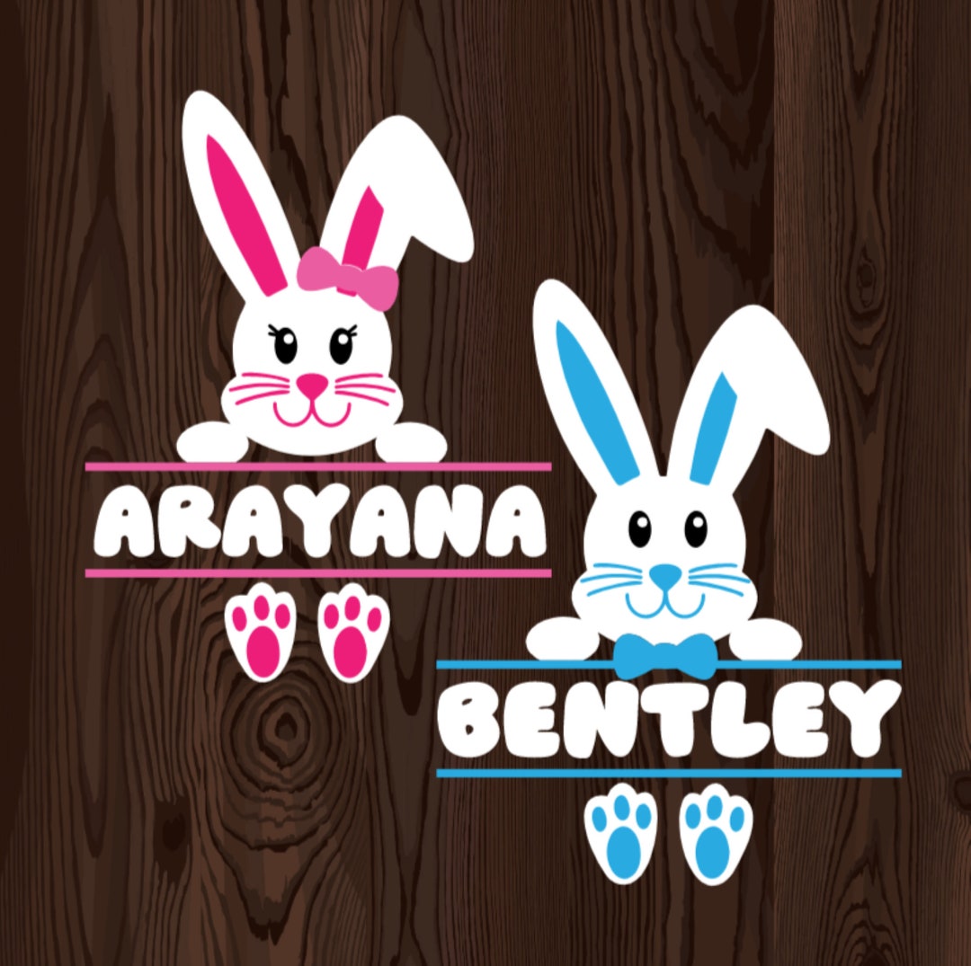 Personalized Easter Bunny Vinyl Adhesive Decal Decoration Holiday ...