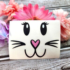 Bunny Face Vinyl Adhesive Decal Decoration Holiday Projects, Custom ...