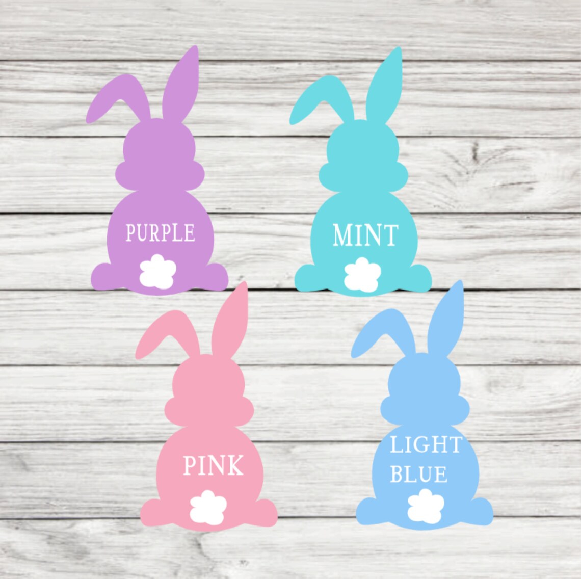 Personalized Easter Bunny Vinyl Adhesive Decal Decoration - Etsy