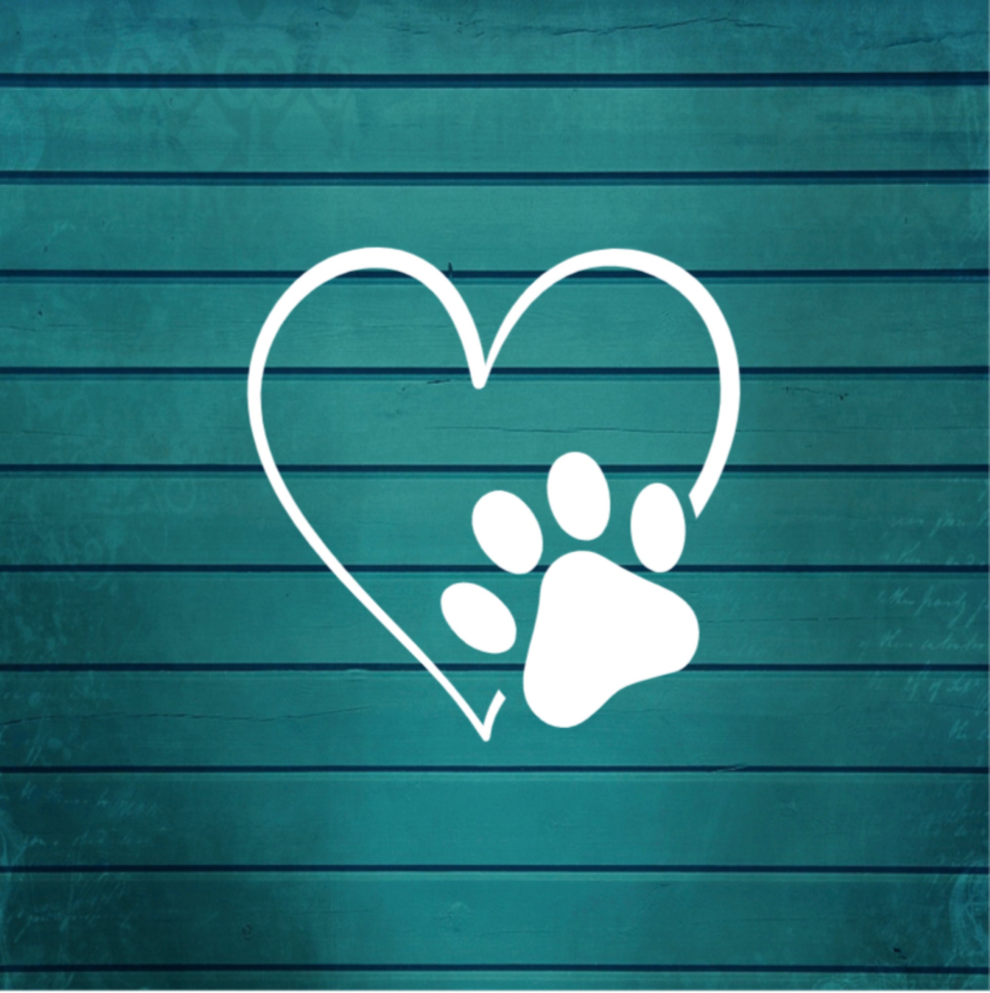 Dog Paw Heart Vinyl Adhesive Decal, Car or Truck Decal, Heart Vinyl ...