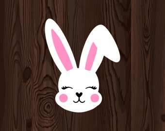 Bunny Face Vinyl Adhesive Decal Decoration Holiday Projects, Custom ...
