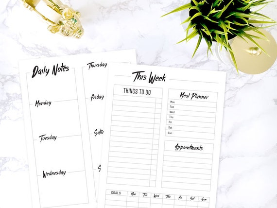 Printable Weekly Planner Pages 8.5 X 11 Digital Download | Etsy