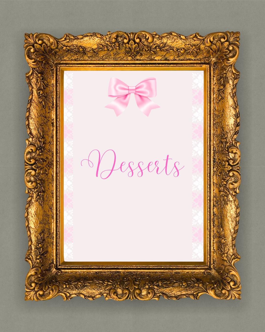 Dessert Sign,dessert Table Sign, Dessert Bar Sign, Desserts Coquette ...
