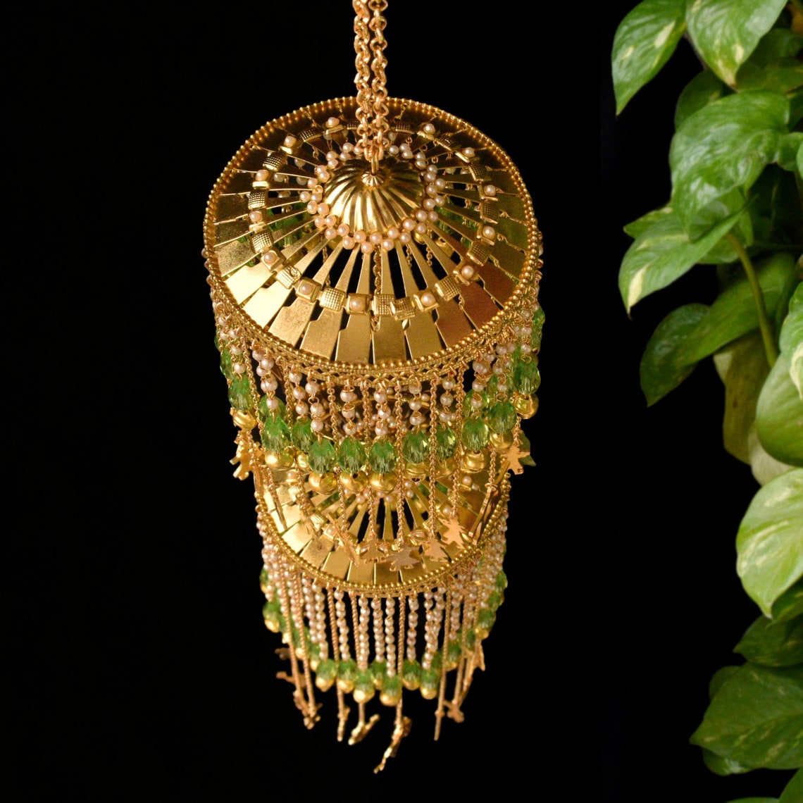 Double Layer Green Stone Baraat Charms Kaleere, Indian Wedding Punjabi ...