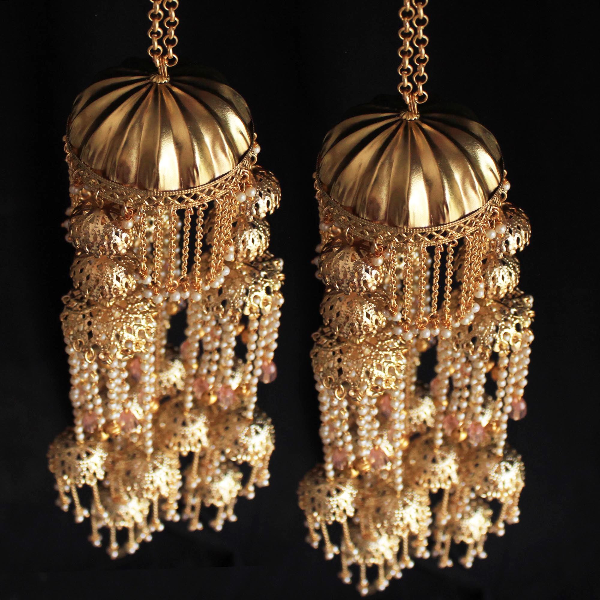 Customized Bridal Kaleere With Bride & Groom Initials – Gold Punjabi ...