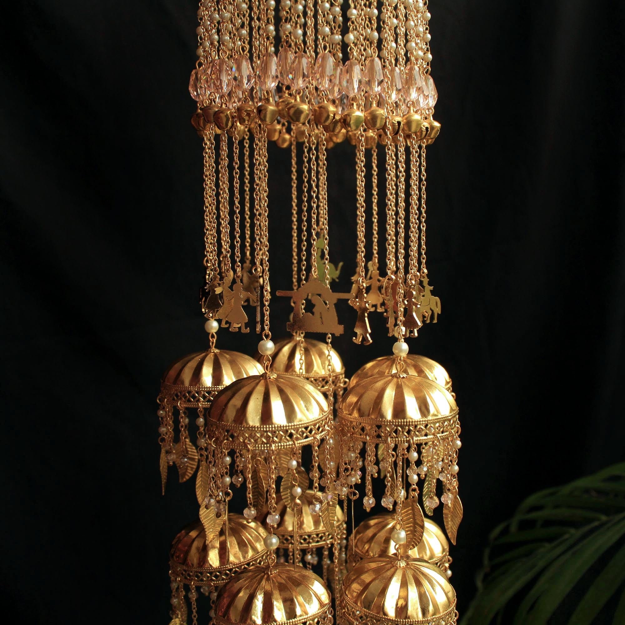 Multi Layered Caps Pink Stones Kaleere With Bride and Groom Customised ...