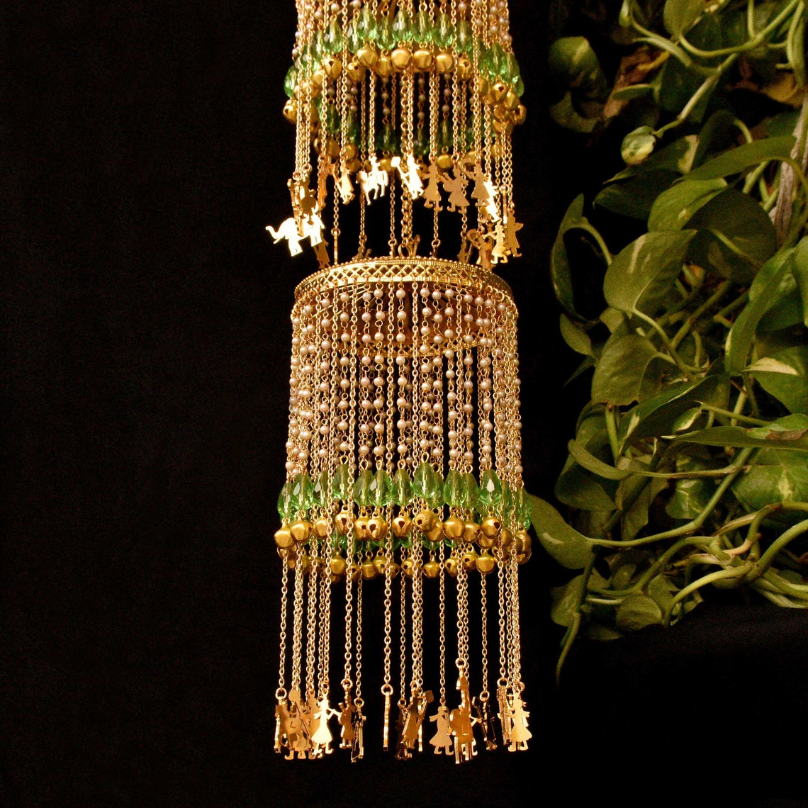 Double Layer Green Stone Baraat Charms Kaleere, Indian Wedding Punjabi ...