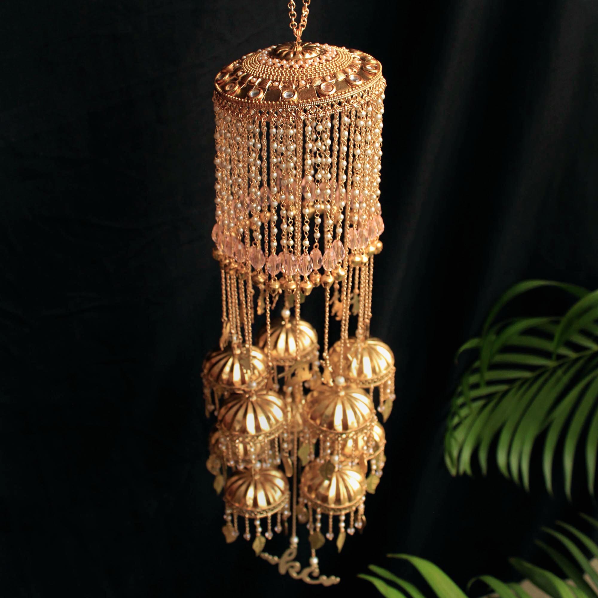 Multi Layered Caps Pink Stones Kaleere With Bride and Groom Customised ...