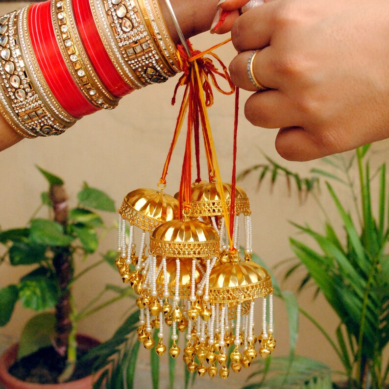 Set of 10 Mini Kaleere – White Bead Traditional Kalira | Punjabi Indian ...