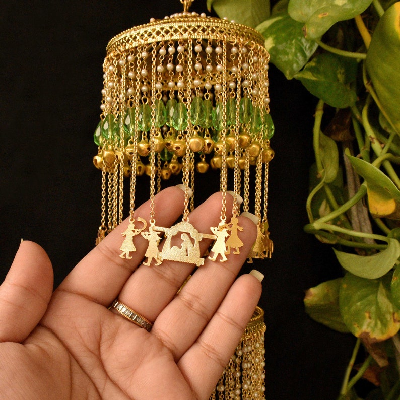 Double Layer Green Stone Baraat Charms Kaleere, Indian Wedding Punjabi ...