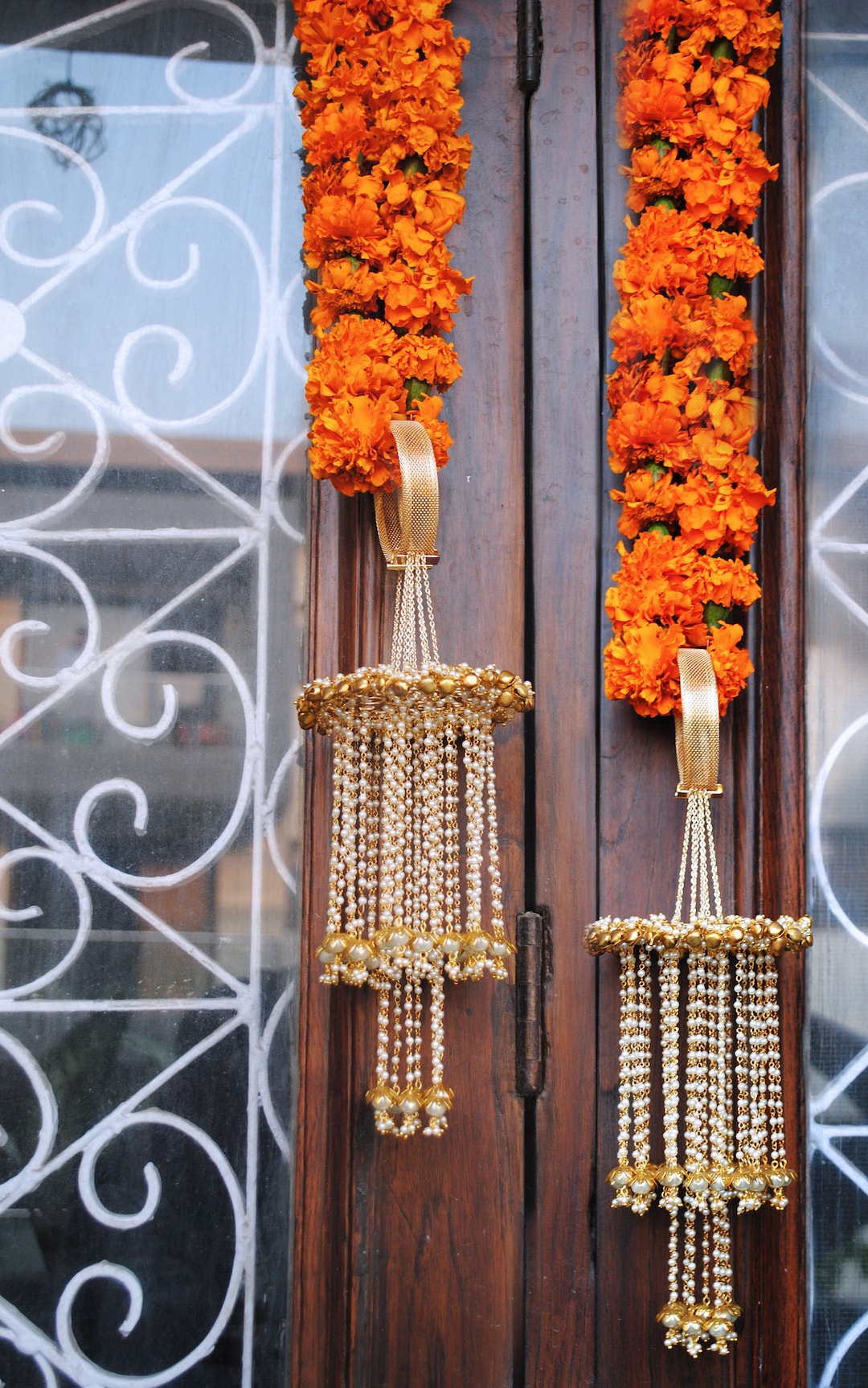 Golden Layered Kaleere With Pearls and Adjustable Bangle - Etsy