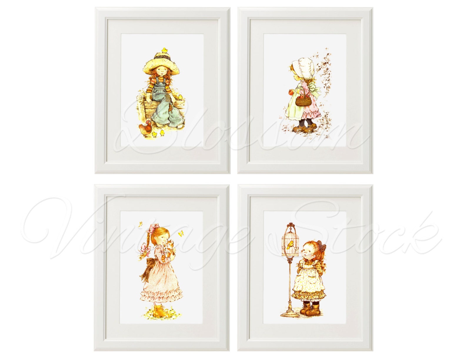 Sarah Kay Printable Set Vintage Cute Illustrations Digital | Etsy