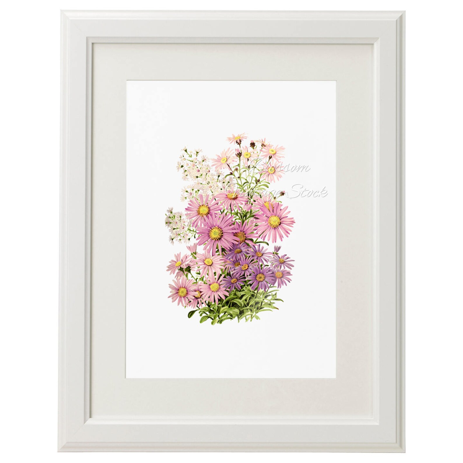 Printable Wall Art Pink flower print Floral bouquet | Etsy