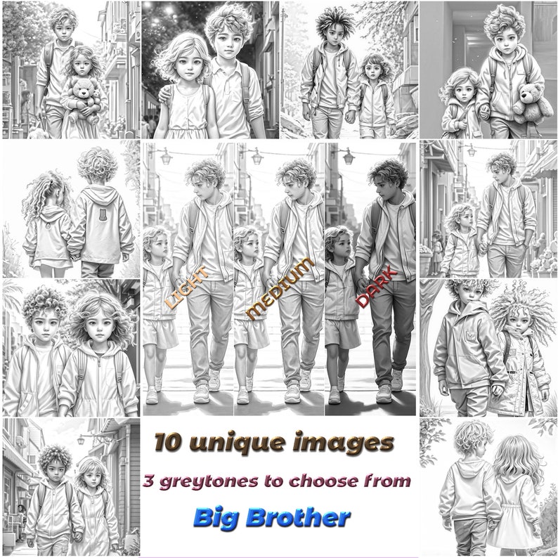 10 Adult Coloring Pages Digital Download. 30 Total Images. Big Brother ...