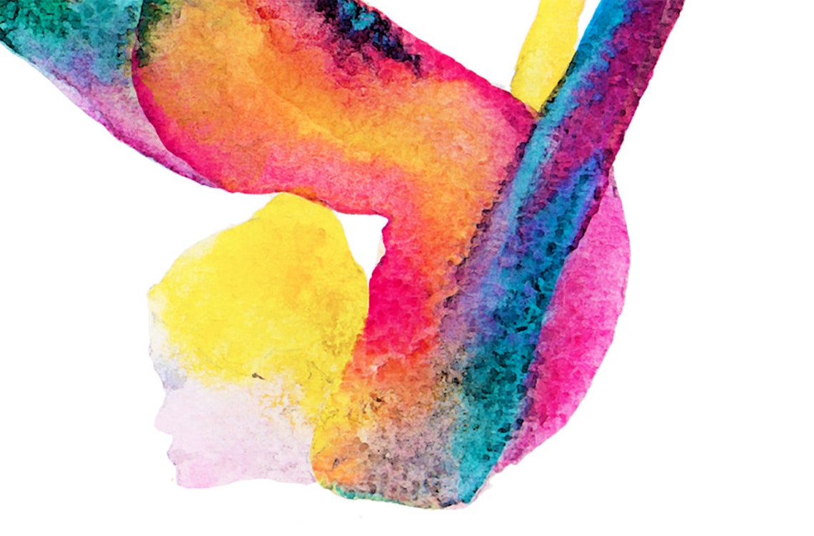 The Contortionist-fine Art Print Yoga / Gymnastics Watercolor - Etsy