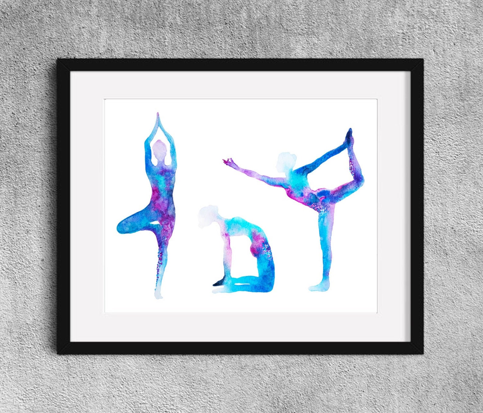 The Yogis Fine Art Print Yoga Watercolor Painting Yoga - Etsy