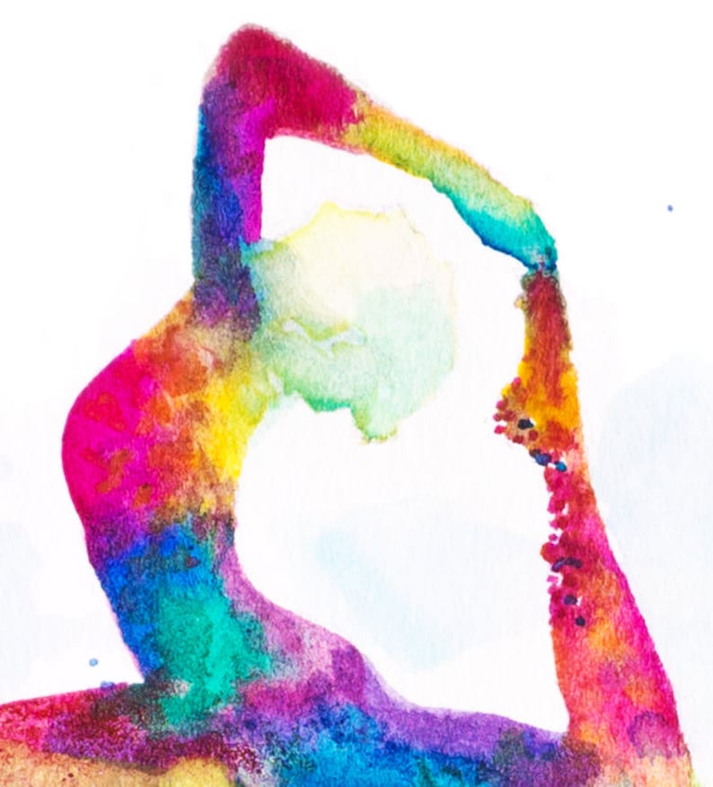 The Floating Yogi Fine Art Print Yoga Watercolor Painting - Etsy