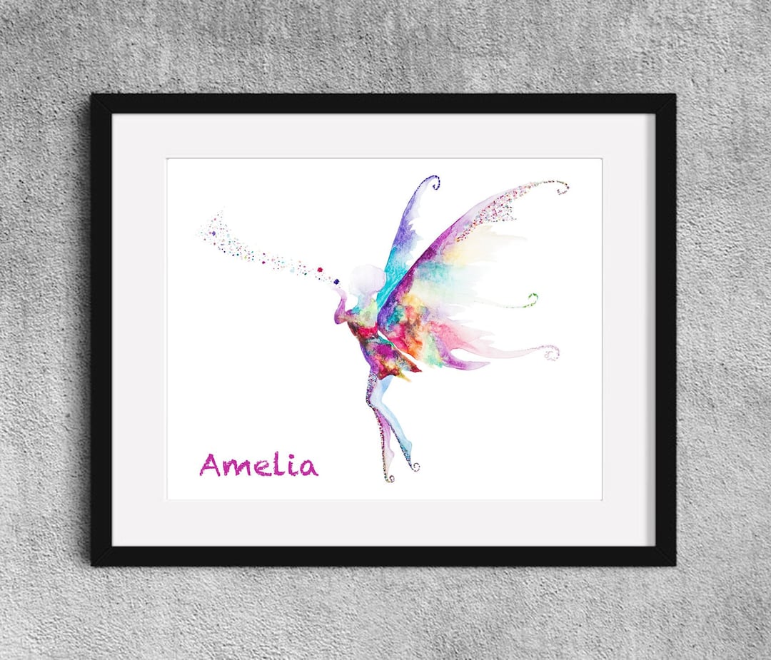 The Fairy Lady- Personalized Watercolor Print/painting - Baby Gift ...