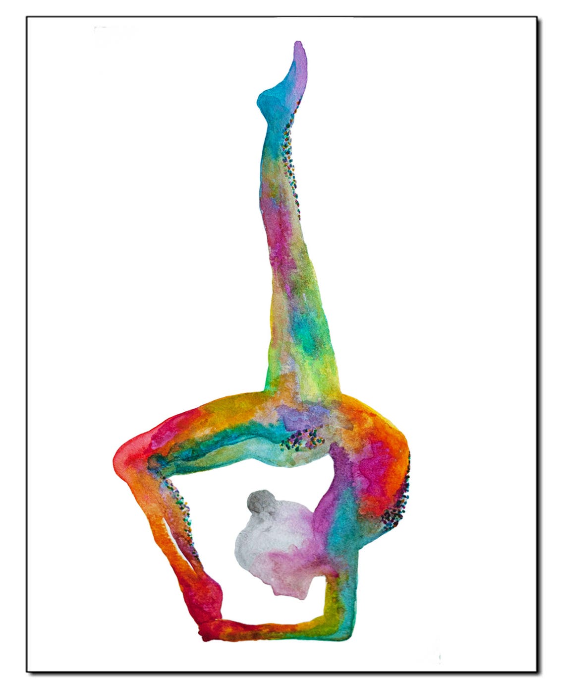 The Bendy Lady - Yoga/gymnastics Watercolor Painting - Yoga Art ...