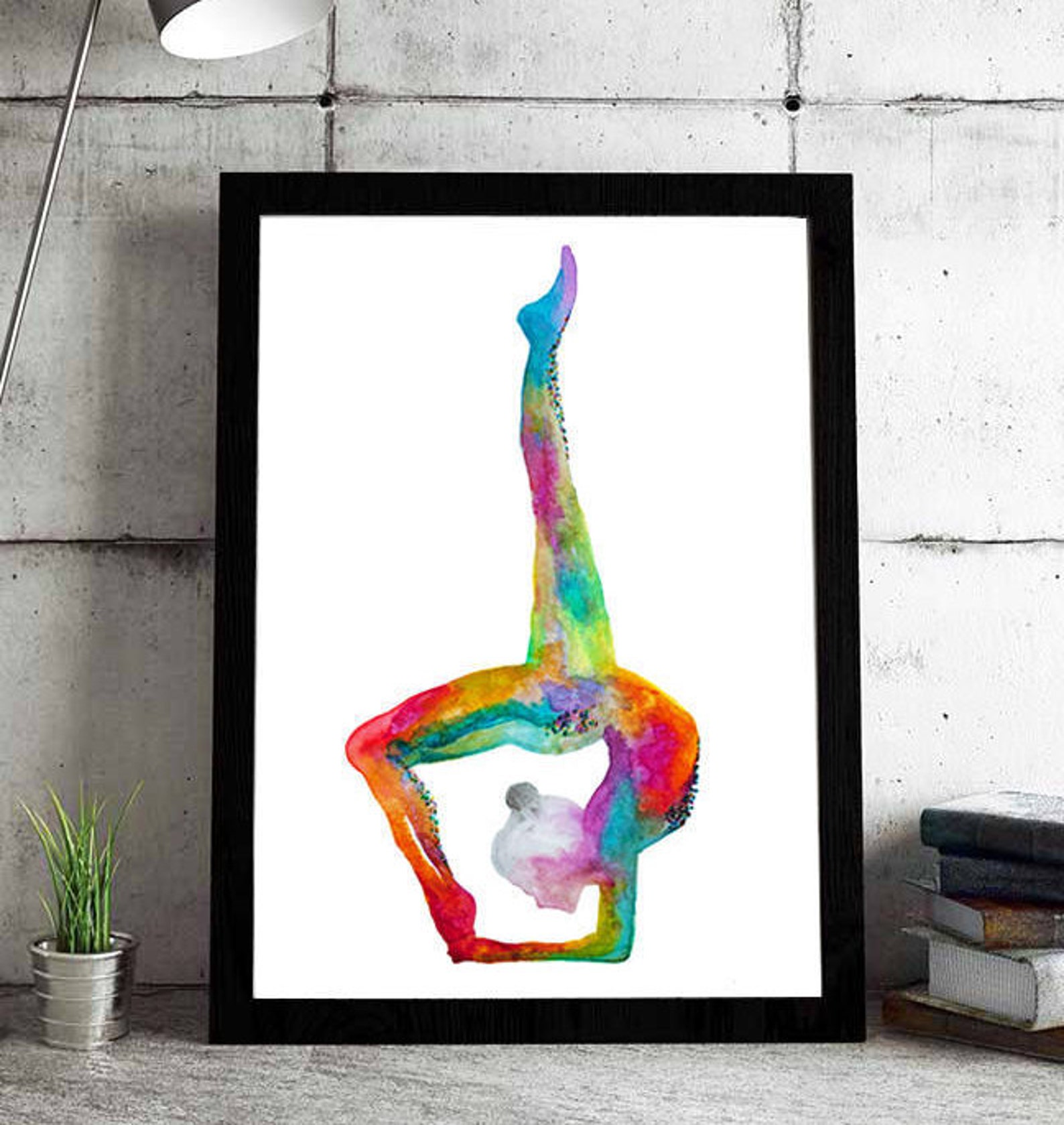 The Bendy Lady - Yoga/gymnastics Watercolor Painting - Yoga Art ...