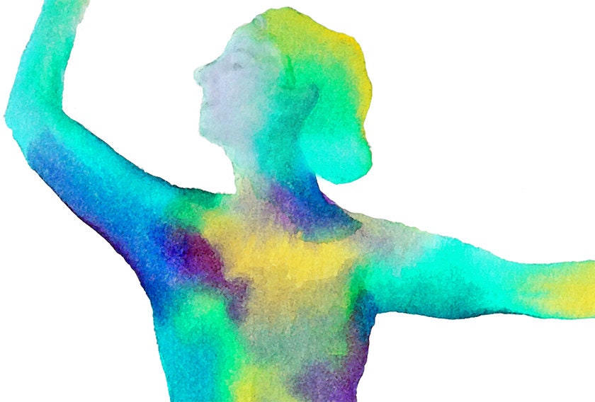 Hooplala Hula Hoop Painting Fine Art Watercolor Print - Etsy