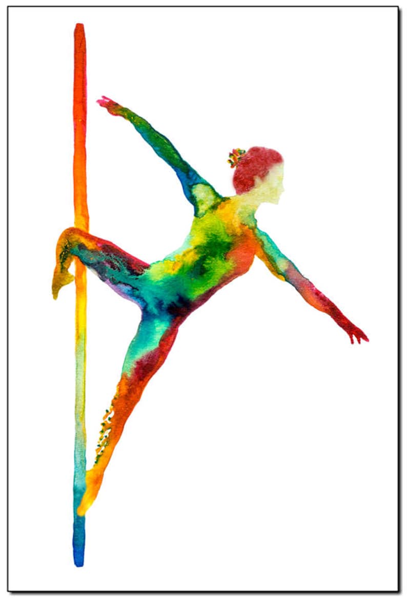 The Equilibrist-pole Dance Art Pole Dancing Print Watercolor - Etsy