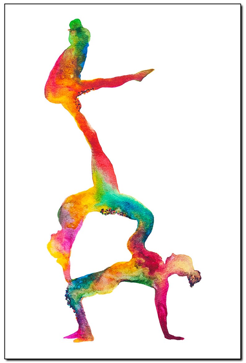 The Acrobats - Acroyoga - Acro Gymnastics - Yoga Gift - Gymnastics Gift ...