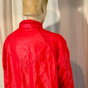 Vintage CATALINA Red Raincoat Windbreaker Jacket Zip Front, Hood in ...