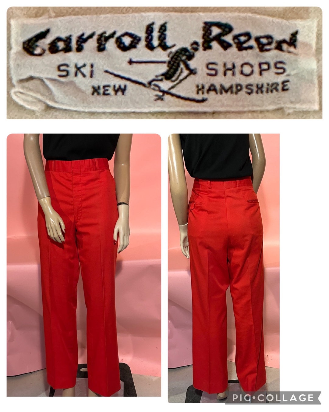 Vintage BRIGHT RED Carol Reed New Hampshire Pants Mens or Womens Size ...