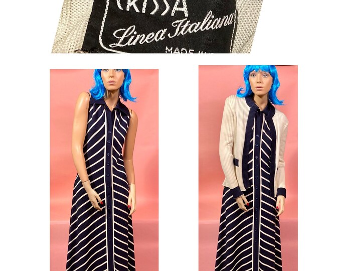 Vintage 1960s Crissa Linea Italiana Made in Italy Wool Woolmark Label ...