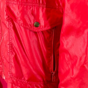 Vintage CATALINA Red Raincoat Windbreaker Jacket Zip Front, Hood in ...