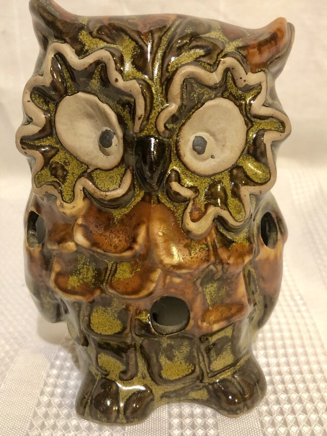Vintage Enesco Ceramic Owl Collectible Candle Holder 1950's-60's ...
